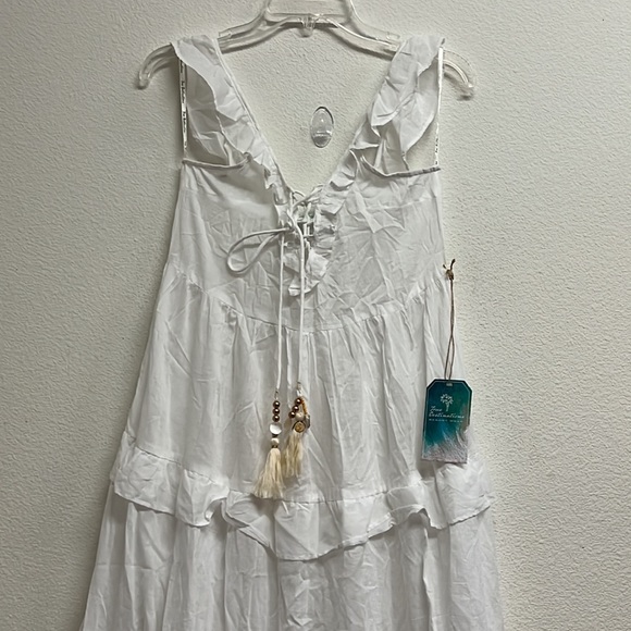 Dresses | True Destinations Resort Wear Sheer Tassles Tiered Dress ...